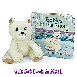 Babies in the Snow Gift Set: Includes Lift-A-Flap Board Book and Cuddly Plush Toy Friend for Birthdays, Baby Showers, Christmas and Easter Basket Stuffers Ages 0 - 4