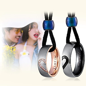 Aienid Best Friend Necklace,Stainless Steel Matching Couple Necklaces,Couple Heart Pendant,Matching Couple Necklaces for Him and Her,Matching Heart Necklace for Wedding