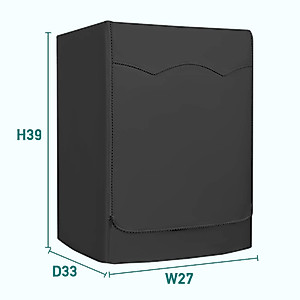 Washer/Dryer Cover,Washer and Dryer Covers，Washine Machine Cover for Waterproof and Dustproof Thickening Front-Loading Machine，Washer Cover Fit for Most Front-loading Washer(Black)