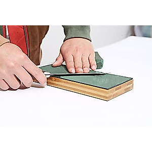 Crystal Lemon Classic Leather Strop kit with Polishing Compound, Sharpening Stone, Whetstone, Knife Sharpening Stone
