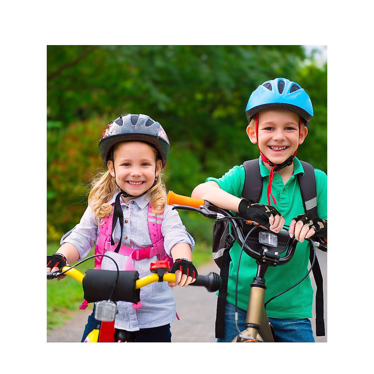 SATINIOR 4 Pairs Kids Half Finger Cycling Gloves Non Slip Sports Gloves for Summer Outdoor Sports Children