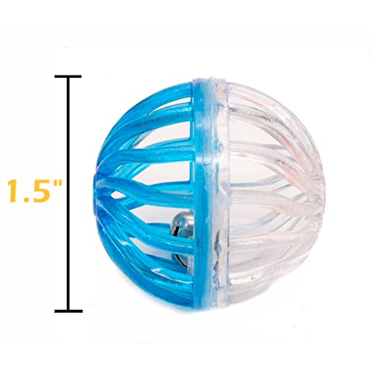 Fashion's Talk 12PCS Value Pack Plastic Ball Cat Toys Lattice Balls with Bell Jingle Kitten Toy,Gift Box 1.5" 6 Styles