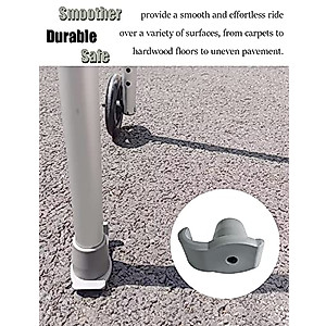 Aliseniors Walker Glide Skis for 1 1/8 Inch Tubes - Durable and Smooth Rolling Mobility Aid Accessory for Folding Walkers - Universal Fit Walker Feet Replacement, One Pair, Gray