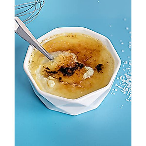 Delling Ramekins 4 oz Set, Creme Brulee Ramekins Oven Safe, Geometric Souffle Dishes Ramekins, Porcelain Ramekin for Baking Souffle Ramekins Bowls, Small Souffle Dishes Bowls Set of 6, White