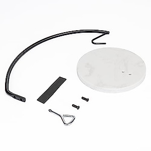 Livabber Banana Holder with Marble Base, Metal Banana Hanger Modern Tree Stand with Hook, Durable Banana Keeper Fresh Fruit Storage Organizer Freestanding for Kitchen Countertop (Black, Single Hook)