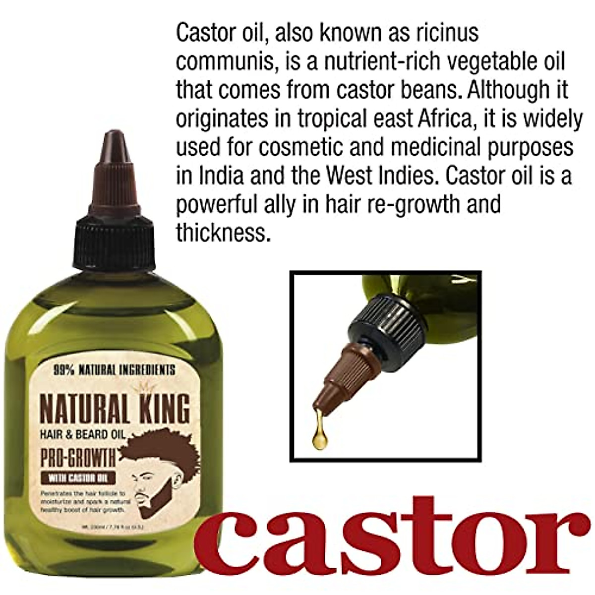 SFC Natural King Pro-growth Castor Hair & Beard Oil 7.1 oz