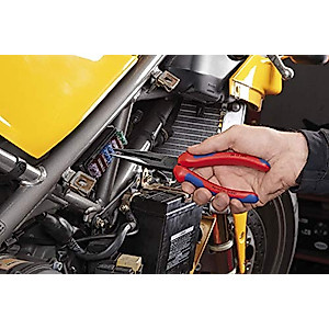KNIPEX Tools - Long Nose Pliers With Cutter, Multi-Component (2612200), Multi-Colour, 8 inches