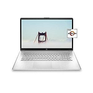 HP 17 Laptop, AMD Athlon Silver 3050U, 4 GB RAM, 256 GB SSD Storage, 17.3-inch HD+ Display, Windows 10 Home with Added Security, Long Battery Life, Dual Speakers, HD Web-Camera (17-cp0010nr, 2020)