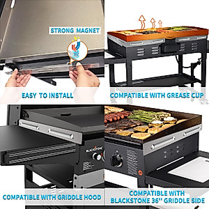 Wind Guards For Blackstone 28 Inch Griddle,Magnetic Stainless Steel Wind Guard For Blackstone 28" Griddle,Compatible with Blackstone 28 Inch Griddle Hood,Rear Grease Cup and Side Shelf