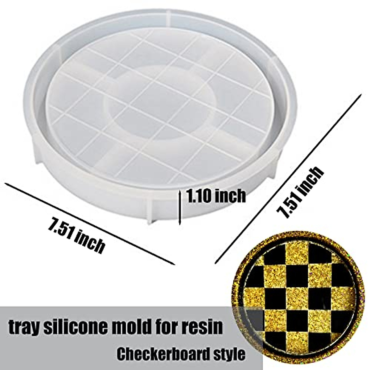 ZQYSING Rolling Tray Molds for Resin, Round Silicone Tray Molds with Sides Large Tray Molds for Epoxy Casting DIY Jewelry Storage Container Resin Serving Board Molds with Edge Decorative Tray