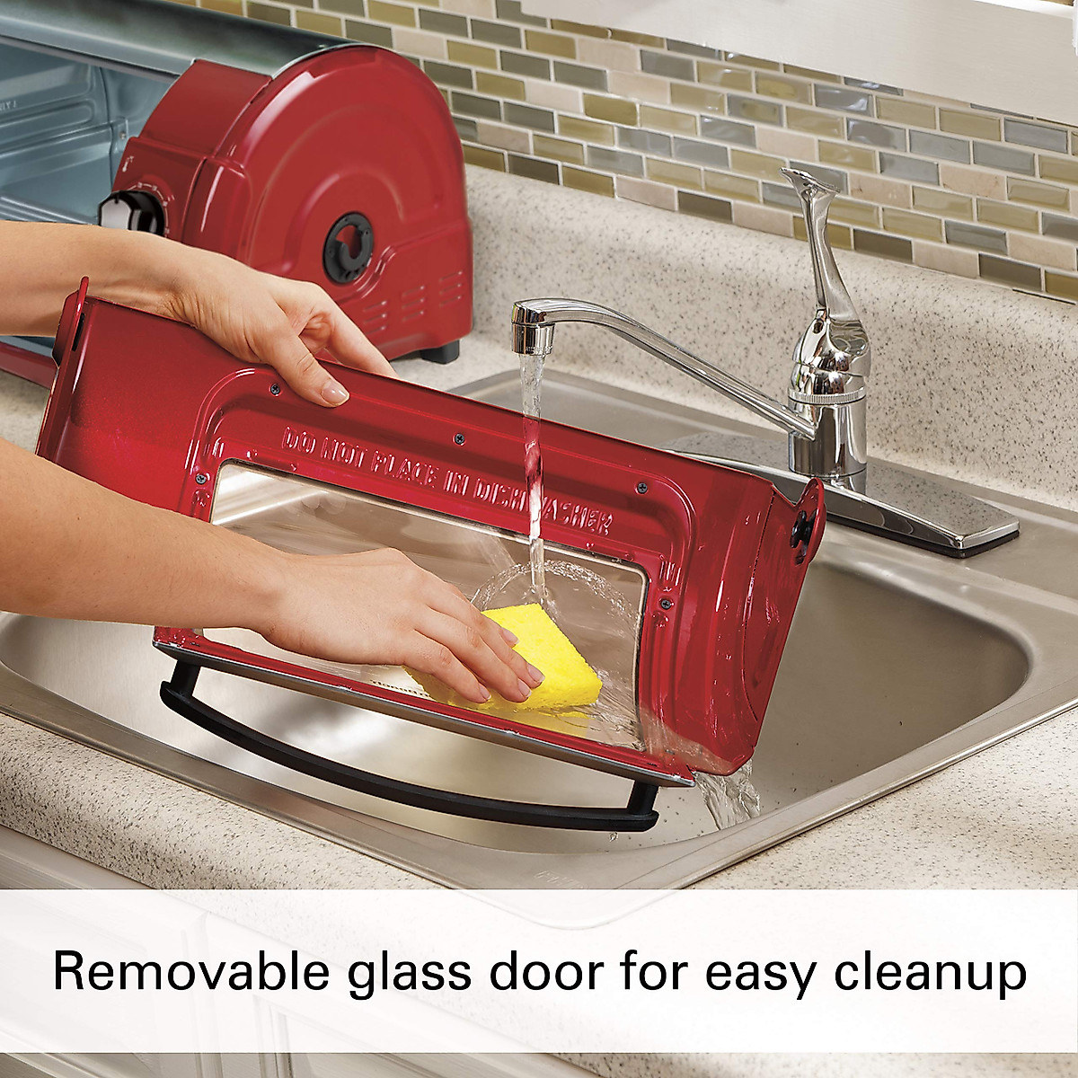 Hamilton Beach Easy Reach Countertop Toaster Oven, 4-Slices, Red (31337D)