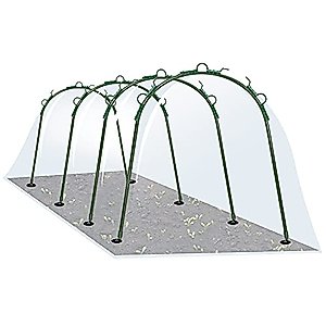 VIVOSUN 4Pcs 5FT Greenhouse Hoops with PE Cover, Rust-Free Grow Tunnel Tunnel, 5FT Long Steel with Plastic Coated Plant Supports for Garden Fabric, Plant Support Garden Stakes