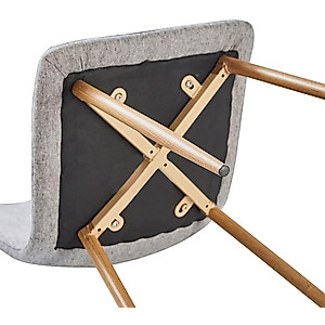 FurnitureR Scandinavian Set of 2,Side Fabric Cushion Seat Accent Sturdy Oak Metal Legs for Kitchen Living Waiting Room Dining Chair, 15" D x 16.5" W x 33.7" H, Grey