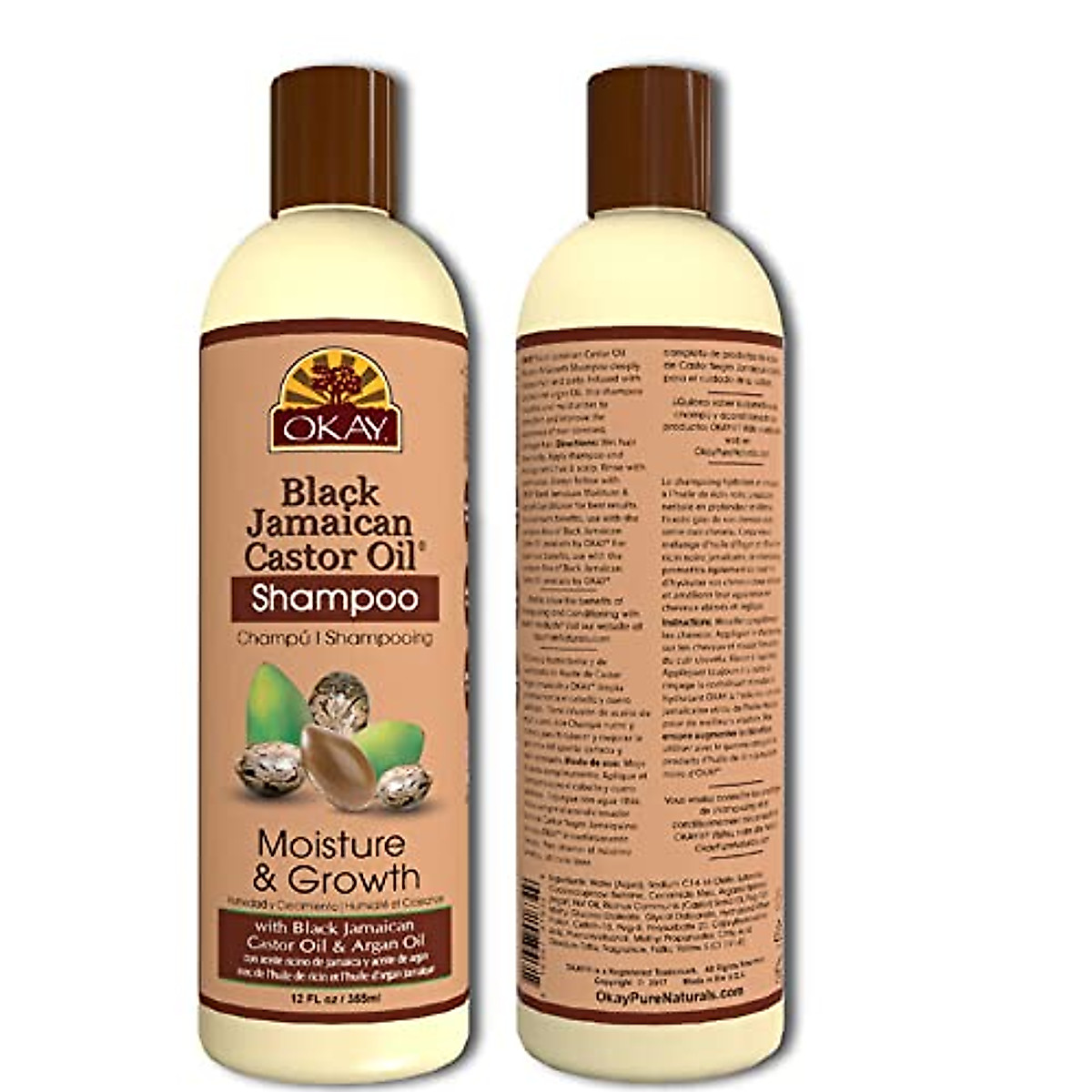 OKAY BLACK JAMAICAN CASTOR OIL MOISTURE GROWTH SHAMPOO 12oz / 355ml