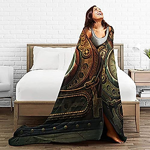 Gaseekry Blanket Clock Graphics Steampunk Fleece Flannel Throw Blankets for Couch Bed Sofa Car,Cozy Soft Blanket Throw Queen King Full Size for Kids Women Adults 80"X60"