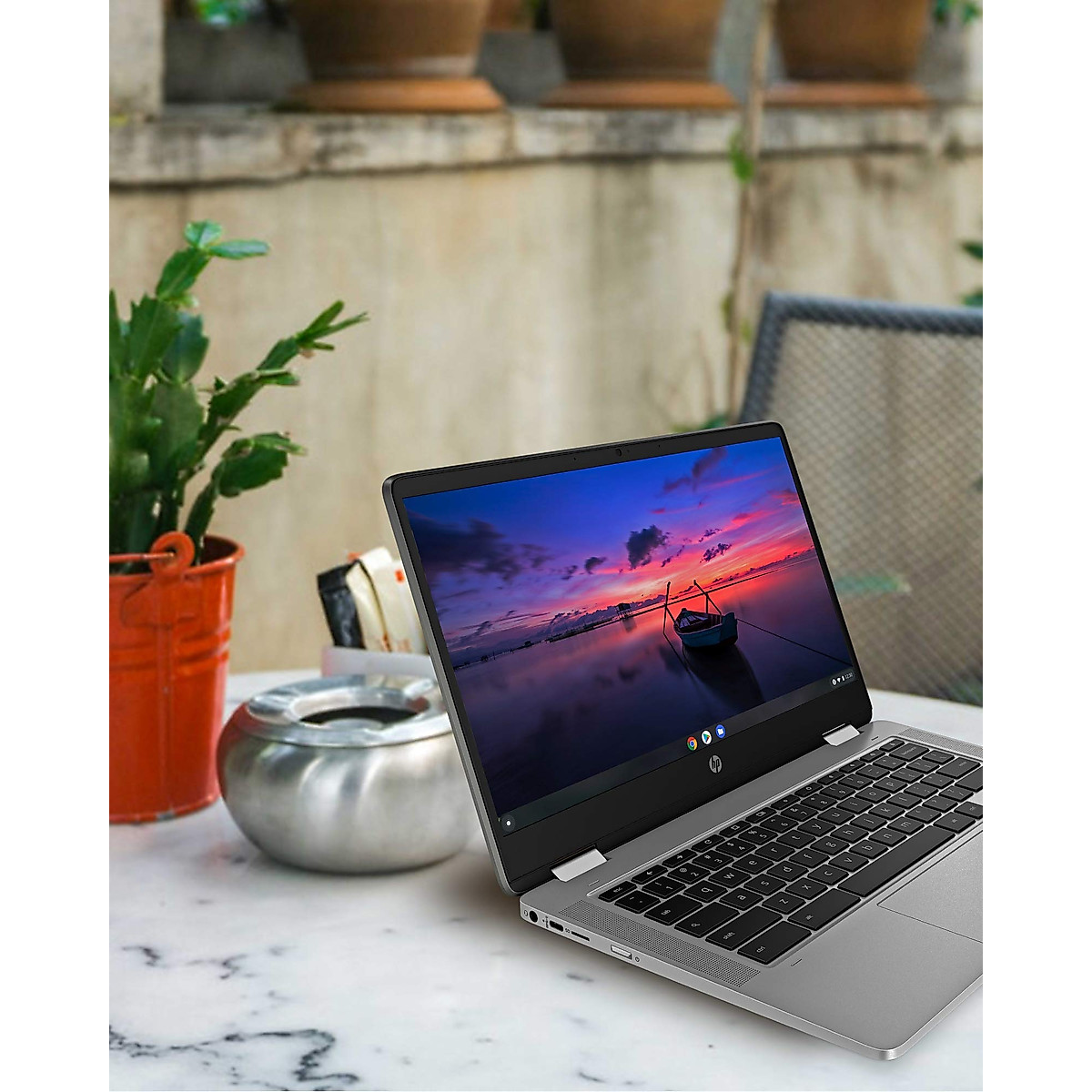HP Chromebook x360 14a Laptop - Dual Core Intel Celeron N4020 - 4 GB RAM - 32 GB eMMC Storage - 14-inch HD Touchscreen - Google Chrome OS - Lightweight and Long Battery Life (14a-ca0010nr, 2020)