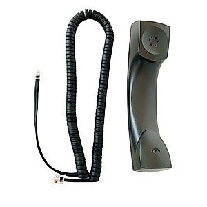 The VoIP Lounge Replacement Handset with Curly Cord for Polycom Soundpoint IP Phone 300 301 331 430 500 501 600 601 (Not Compatible with VVX Models - Please See Full Description)