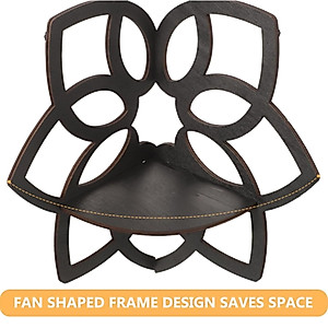 Bagmrteho Lotus Corner Shelves, Wooden Flowers Wall Corner Shelves Wooden Floating Shelves Crystal Display Shelf Boho Wall Corner Shelves for Home Offices (A)