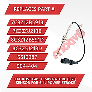 Motiv8 Exhaust Gas Temperature Sensor Powerstroke EGT DPF DOC | Ford Super Duty 6.4L V8 | F-250 F-350 F-450 F-550 2008-2010 | Replaces: 8C3Z5J213D 7C3Z12B591B 7C3Z5J213B 8C3Z12B591D