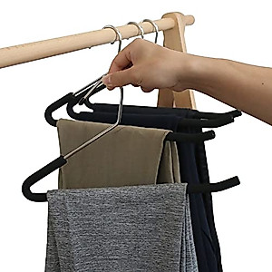 Homa Jia Heavy-Duty Hangers Open Ended Metal Pants Hangers with Non-Slip Friction Foam Coated for Slacks Jeans,Trousers,Skits (10 Pack)