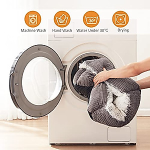 MIXJOY Small Dog Bed for Small Medium Large Dogs, Calming Cat Beds for Indoor Cats and Puppy, Washable Rectangle Orthopedic Dog Sofa Bed, Soft Plush Pet Bed with Anti-Slip Bottom (20''x 19''x 6'')