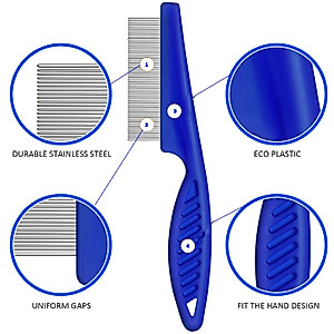 weback Best Flea Comb for Cats and Dogs Set