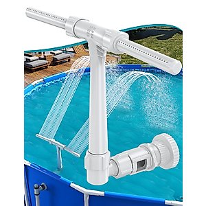 Pool Fountain for Above and In-Ground Pools, Adjustable Dual Spray Waterfall Sprinkler Cooler for Pool, Swimming Pool Spa Water Fountain, High-Pressure Pool Spray Fountain