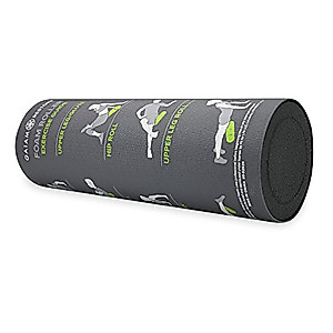 Gaiam Restore Foam Roller with Self-Guided Exercise Illustrations Printed on Massage Roller, 18 Inch