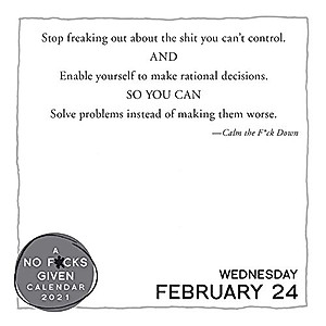 A No F*cks Given 2021 Day-to-Day Calendar: advice for people who hate being told what to do