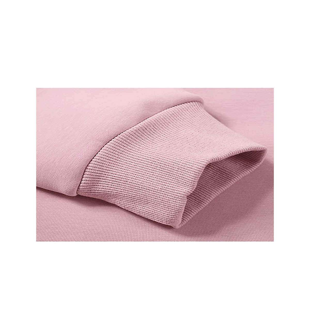 Haellun Womens Casual Winter Warm Fleece Sherpa Lined Pullover Hooded Sweatshirt (Pink, Medium)