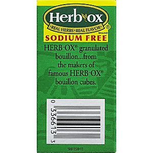 HERB-OX Bouillon - Instant Broth - Granulated - Seasoning - Chicken - Sodium Free - Gluten Free - 1 Box - 8 Packets - 1.2 Ounces