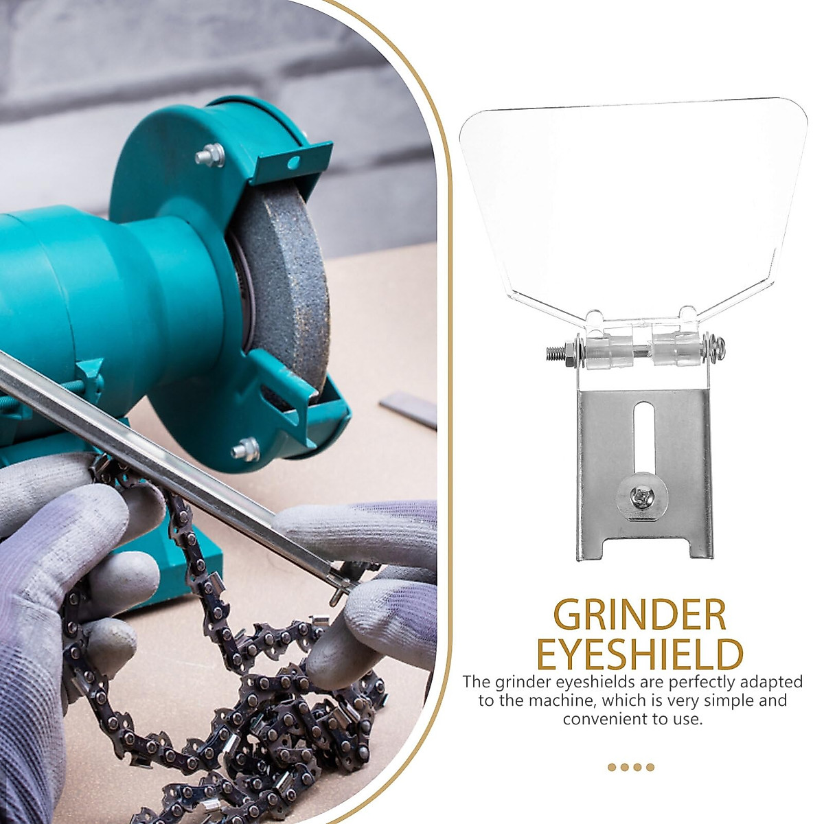 for Bench Grinder, 2Pcs Bench Grinder Guards, Safety , Stainless Steel Case Tool, Shield Attachment Accessories Grinder Eyeshield Replacement Kit for Most Bench Grinders