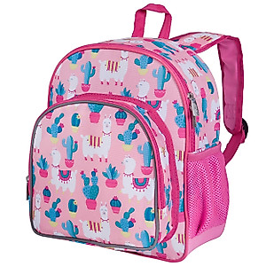 Wildkin 12 Inch Backpack Bundle with Insulated Lunch Bag (Llamas and Cactus Pink)
