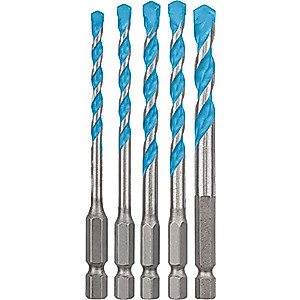 Bosch Professional 5 pc. Expert HEX-9 MultiConstruction Drill Bit Set (for Concrete, Ø 4-8 mm, Accessories Rotary Impact Drill)