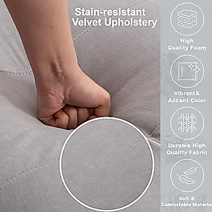 asunflower Modular Sectional Sofa with Storage Ottman 6 Seater Modular Couch Furniture Set for Living Room Velvet Corner Sectional Couch for Home & Office, Small Spaces, Grey