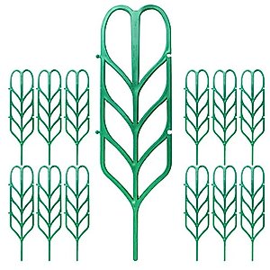 PeerBasics, Indoor Plant Trellis, 12 Pack, Climbing Garden Leaf Shape Supports, for DYI Climbing Stems Stalks & Vine Vegetable Potted Garden (12)