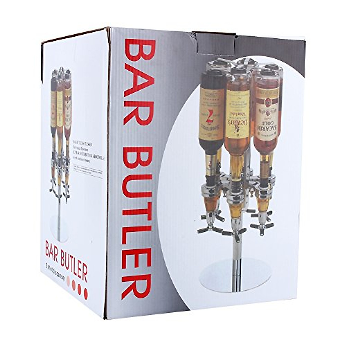 Liquor Dispenser, Home Bar butler 6 Bottle Rotated Mounted Liquor Holder Professional Alcohol Dispenser Station Portable Beverage Wine Racks Cocktail Dispenser Wine Holder Bar Party Drinking