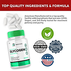 S.O Labs Restore Glycogen Control, Restore, Glycogen Control, Restore Glycogen Control Advanced Formula Support Supplement, Restore Glycogen Control Metabolic Health Pills (60 Capsules)