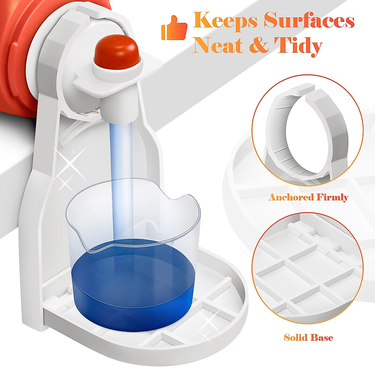 Laundry Detergent Cup Holder 2 Pack, Detergent Drip Catcher Organizer to Keep Room Tidy, Soap Tray Dispenser Laundry Detergent Gadget Fit for Most Softener Liquid Economic Sized Bottles No More Leaks