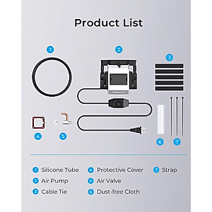 Creality Official Air Assist for CR-Laser Falcon 10W, 22 L/min Adjustable Air Assist Pump, for Laser Cutter and Engraver, Blow Away Smoke and Dust, Reduce Surface Temperature, Keep Cutting Clean