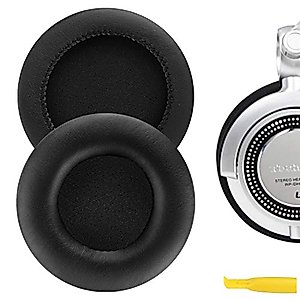 Geekria QuickFit Replacement Ear Pads for Panasonic Technics RP-DH1200 DJ, RP-DH1210, RP-DH1250-S DJ Headphones Ear Cushions, Headset Earpads, Ear Cups Cover Repair Parts (Black)