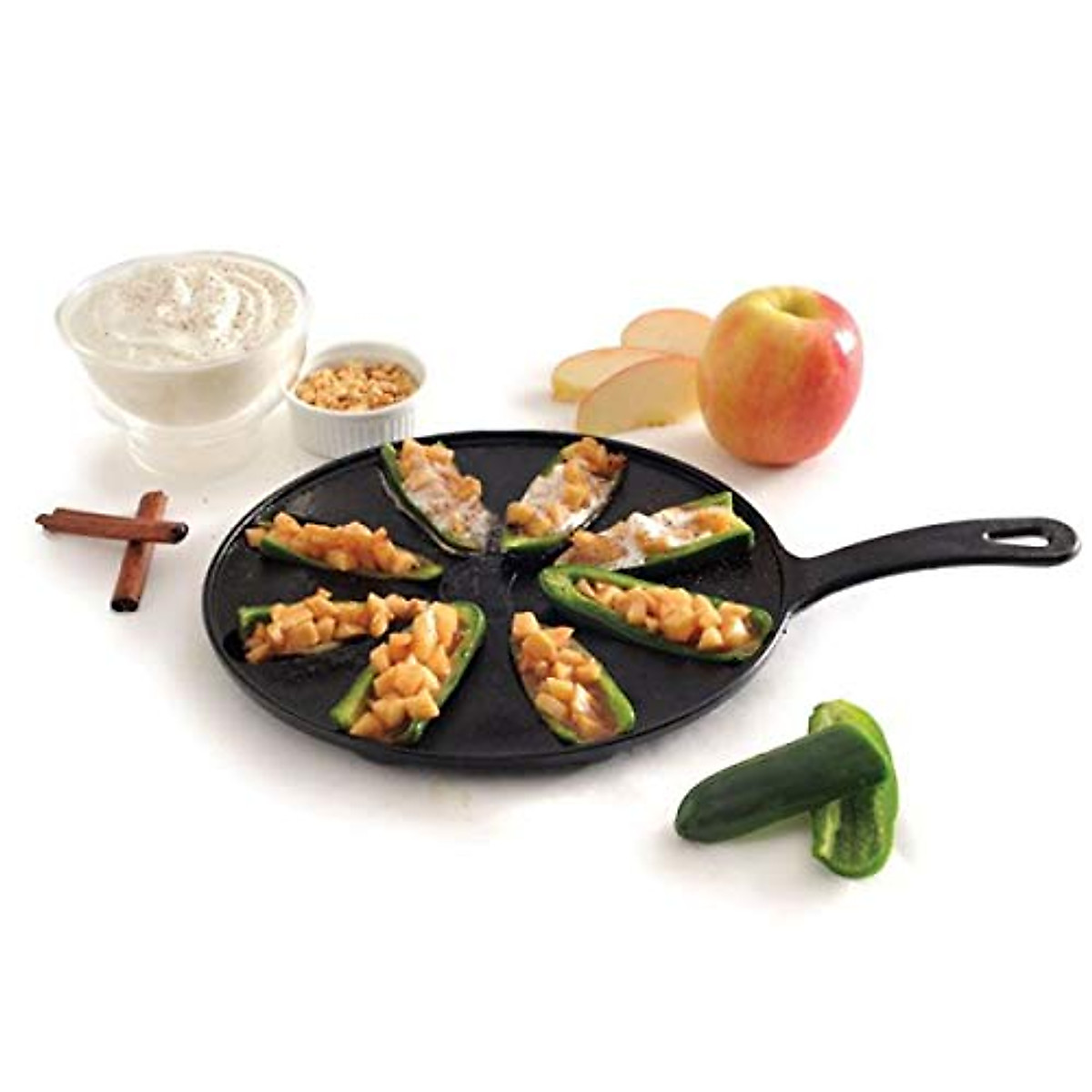 Norpro Pre-Seasoned Pepper Popper Pan, 9-inch, Black