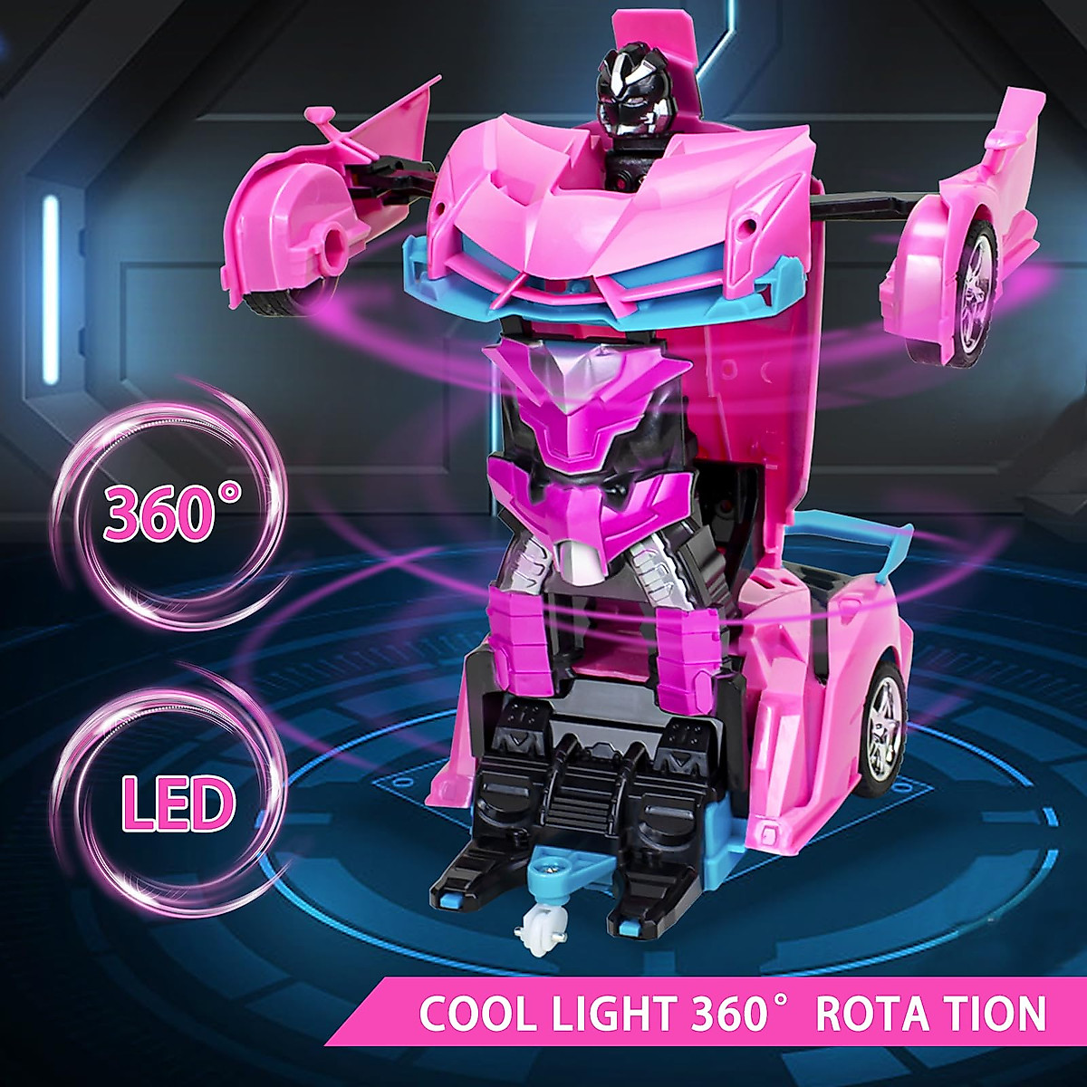 Transform Remote Control Car Toys for 3 4 5 6 7 8+ Year Old Boys Girls - 1:18 Rc Car Transformation Robot with One-Button Deformation & 360° Rotating Drifting, Cool Toys Gifts Transforming Robot Car