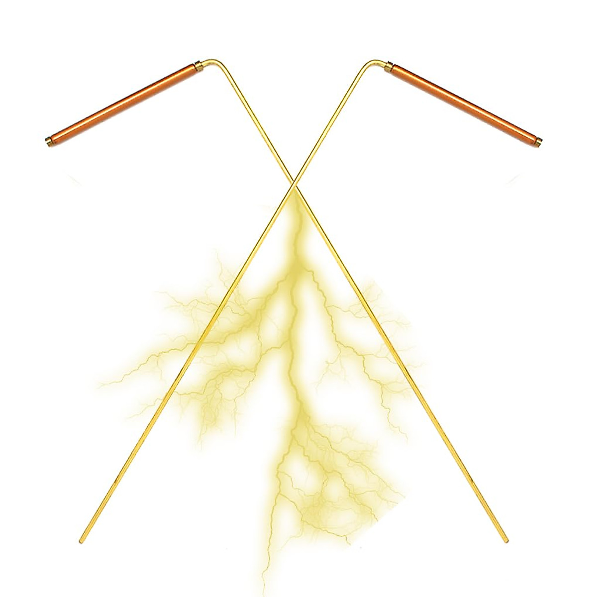 MyDeal Products Solid Copper and Brass Dowsing Rods with Smooth Movement for Tracing Spiritual Energy Chi, Ghost Hunting, Water Divining, Finding Gold, Locating Lost Items or Answering Questions!