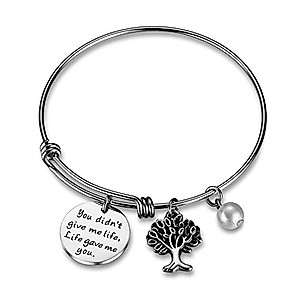 CJ&M Stepmom Gift Stepmother Bangle Mother Daughter Gift • Adoption Stepmother Quote Bracelet • Step Parent Gift Bracelet Jewelry