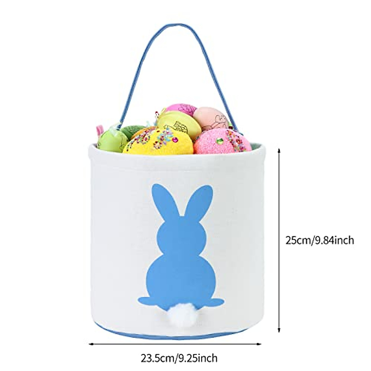XinblueCo Baseball Easter Bunny Baskets Eggs Bags with Baseball Printing Halloween Trick or Treat Bags Baseball Easter Bunny Baskets Tote Bag Storage Gifts Candies Bucket for Kids Girls with Handles…