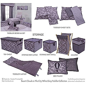 Bacati Clouds in The City Baby Play Gym with Mat, White/Grey