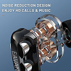 EAVAN Double Dynamic Drivers Wired Earphones,4 Speakers 4 Core HiFi in-Ear Earbuds,Noise Isolating Headphones 3.5mm Jack with Mic for Computer,MP3 and Phone