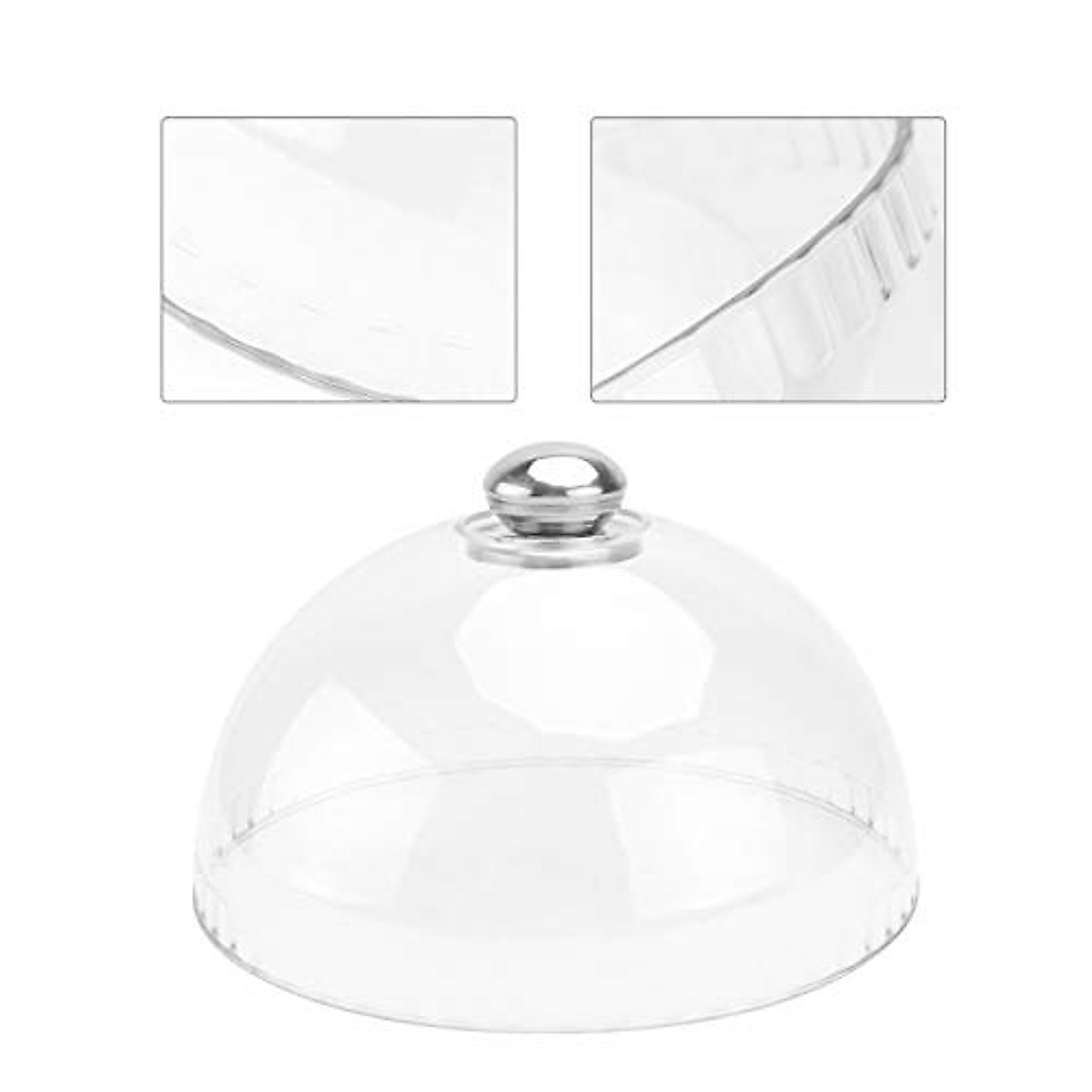 Glass Dome Round Clear Cake Dome Transparent Cake Display Stand Base Cover Food Plate Dish Cover Guard Dessert Cake Pastry Cover Lid for Kitchen Home Restaurant Acrylic Cake Stand