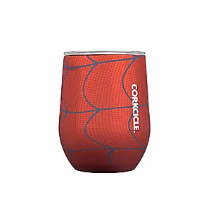 Corkcicle Spiderman Stemless Wine Glass Tumbler, Triple Insulated Stainless Steel, Easy Grip, Non-slip Bottom, Keeps Beverages Chilled for 9 Hours, 12 oz